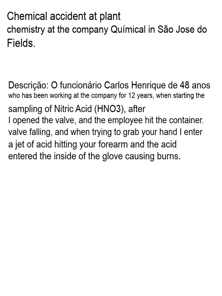 Accident With Nitric Acid | PDF