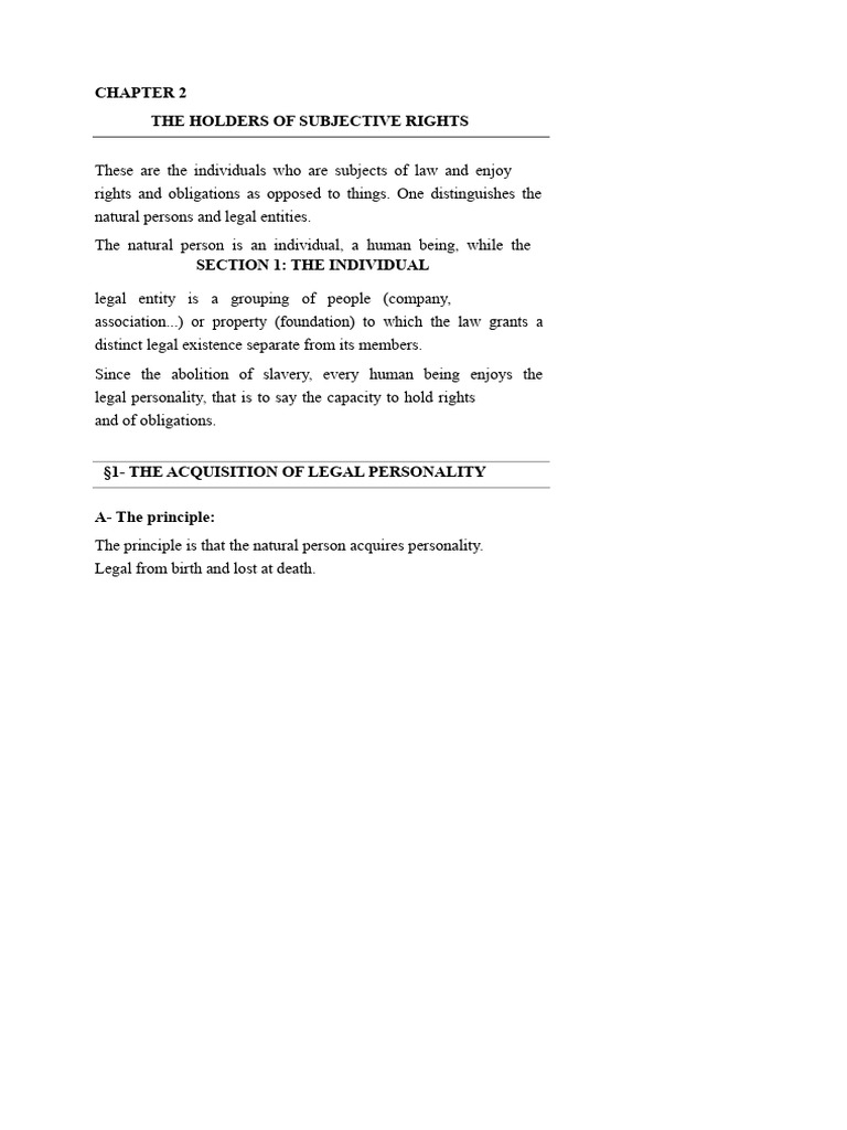 the holders of subjective rights | PDF | Partnership | Legal Guardian