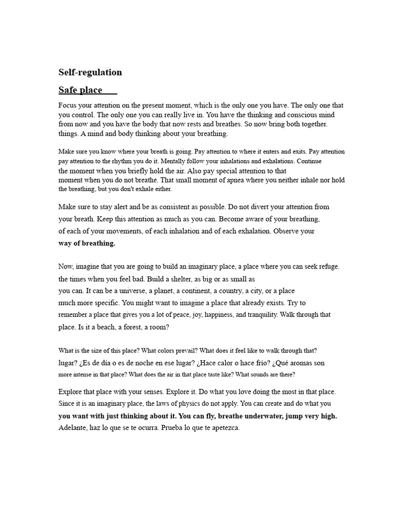 Compilation of Self-Regulation Exercises | PDF | Breathing | Relaxation ...