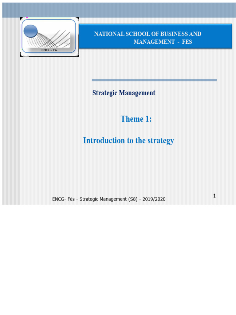 Theme 1 - Introduction to Strategy | PDF | Strategic Management | Thought