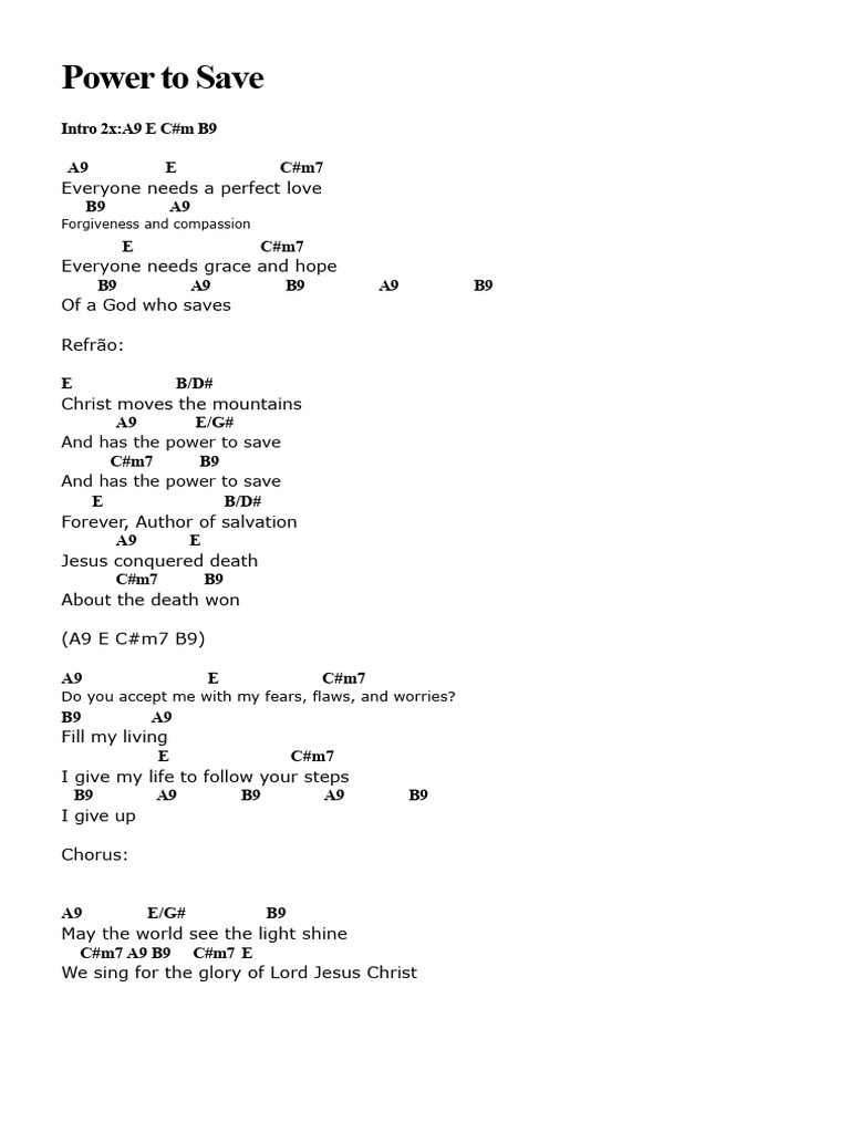 Power to Save - CHORDS | PDF