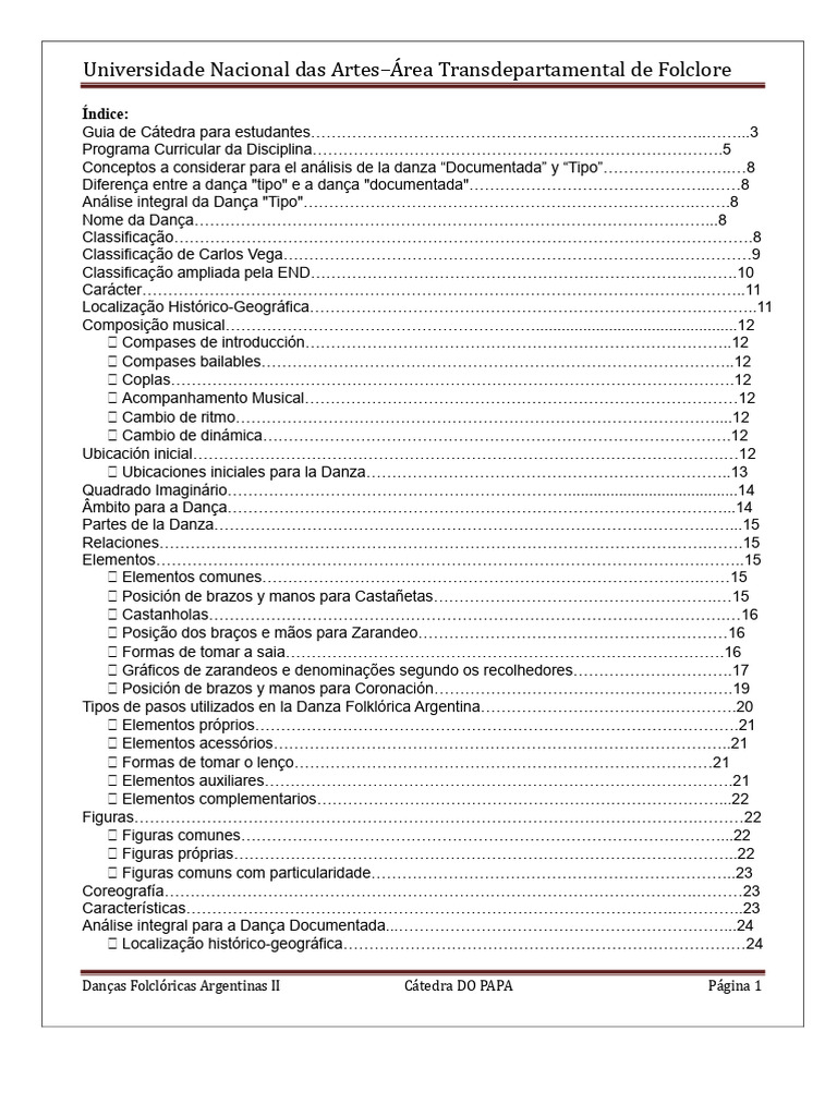 Caderno - DFA II | PDF | Danças | Folclore