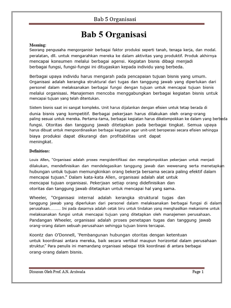 Bab 5 Organisasi | PDF