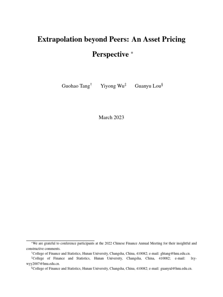 Extrapolation Beyond Peers | PDF | Beta (Finance) | Capital Asset ...