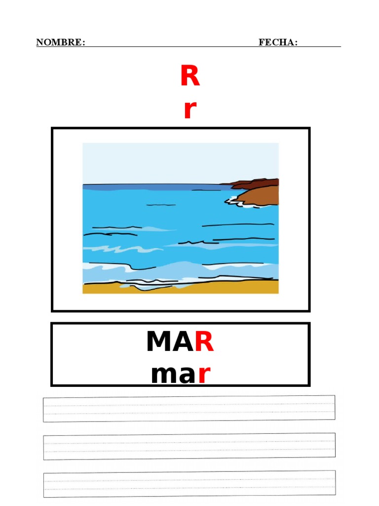 FONEMA R VIBRANTE MULTIPLE INVERSA Y FINAL P.M. Tamaño 3 | PDF