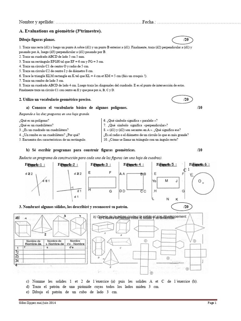Eval cm1 Maths | PDF | Politopos | Matemática Elemental