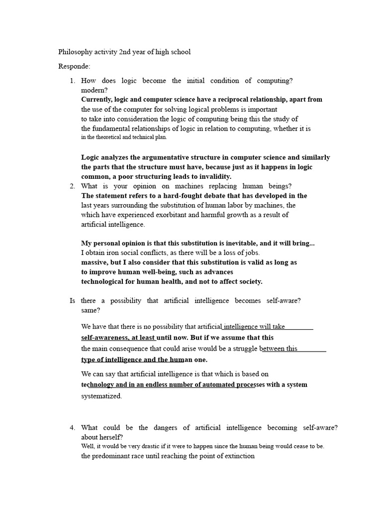 Logic and AI: High School Philosophy Insights | PDF | Logic | Semantics