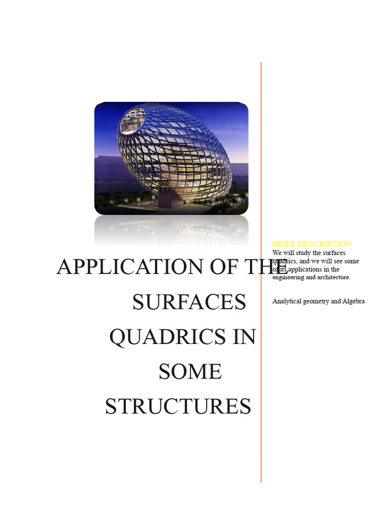 Quadric Surfaces Applied To Civil Engineering | PDF | Geometry ...