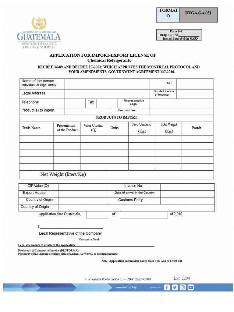 Request For Import-Export License From | PDF | Bill Of Lading | Business Documents