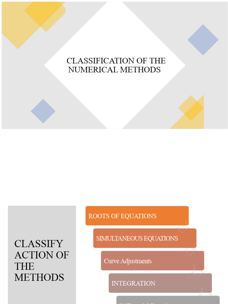 CLASSIFICATION OF NUMERICAL METHODS | PDF