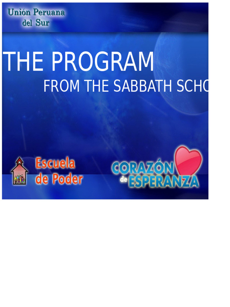 Dynamic Sabbath School Program Guide | PDF | Sunday School