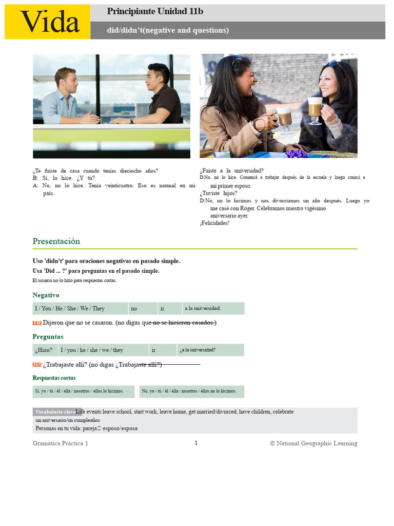 Principiante Unidad 11b | PDF