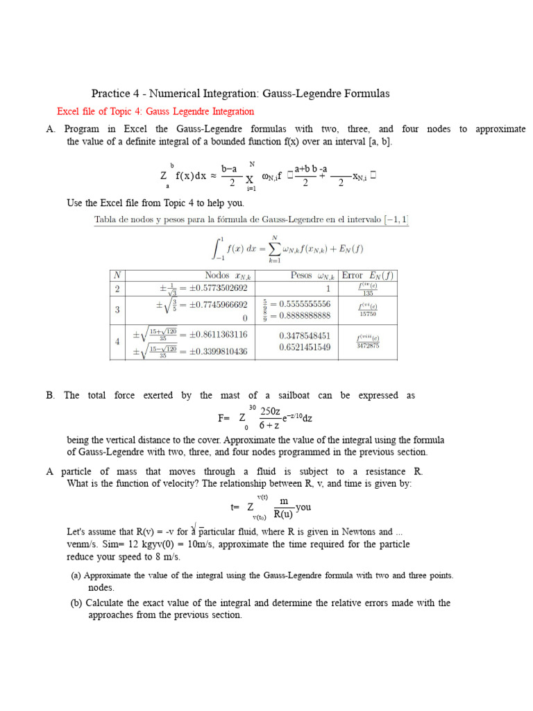 Numerical Methods Exercise Excel | PDF