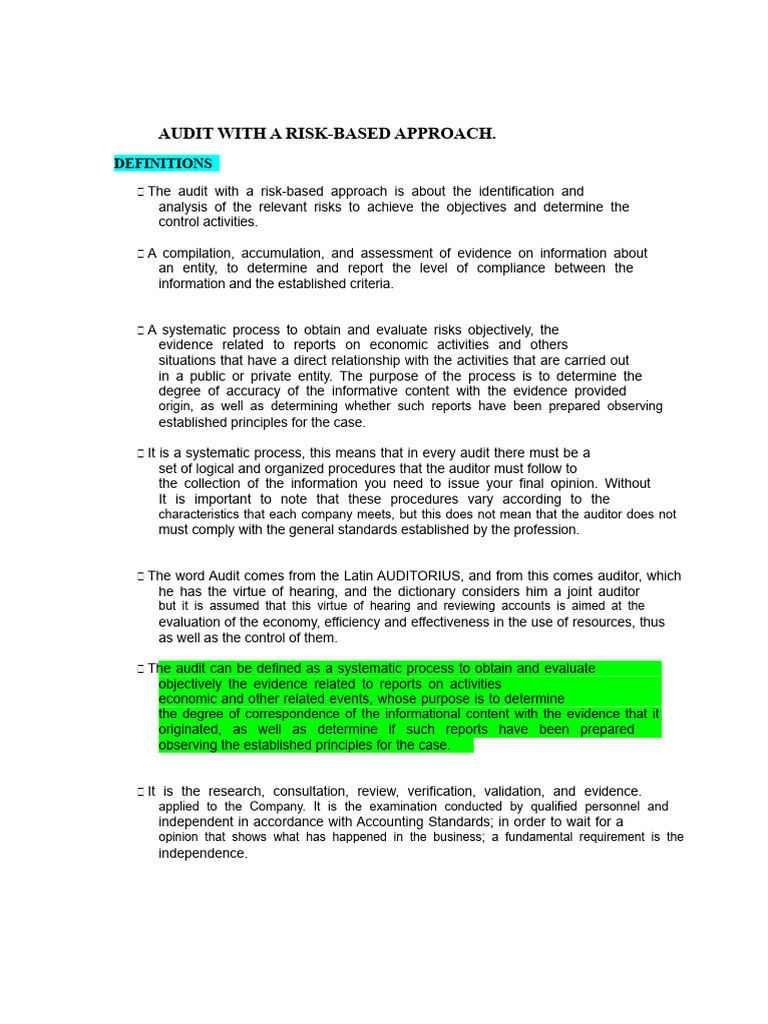 Risk-Based Audit Methodology Explained | PDF | Audit | Internal Control