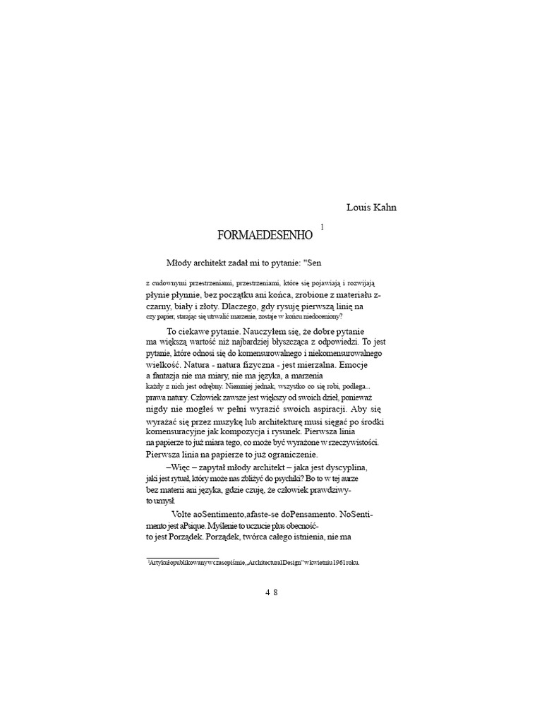 Forma I Rysunek - Louis Kahn | PDF