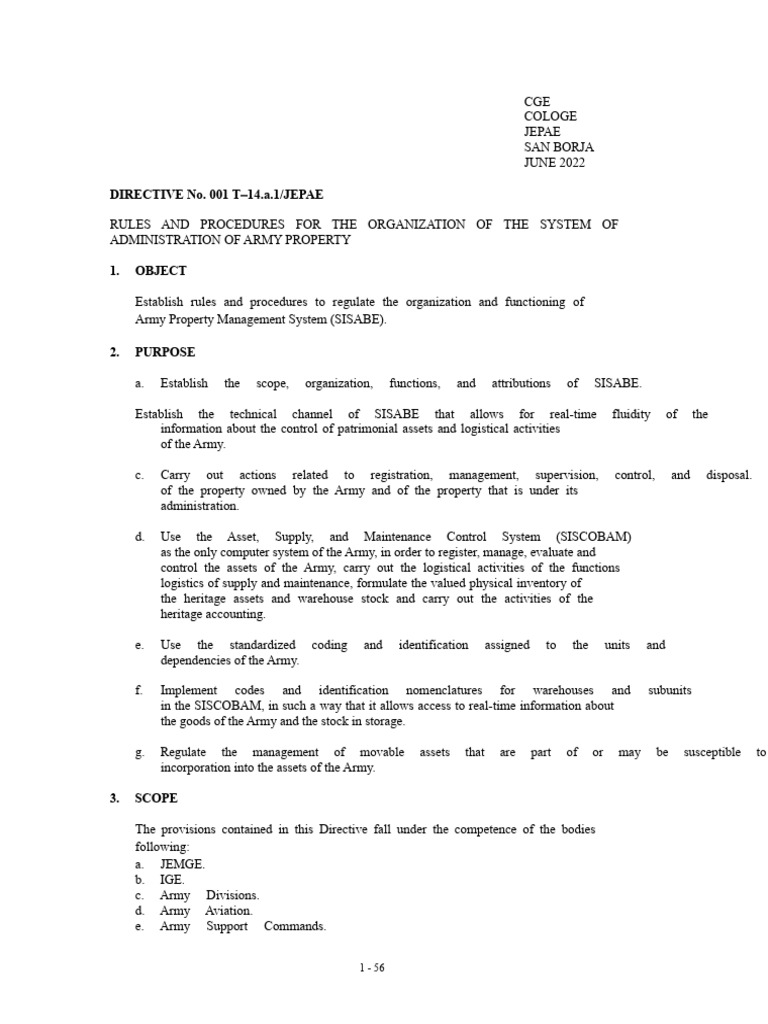 Directive - Army Property Management System (1) | PDF | Real Estate ...