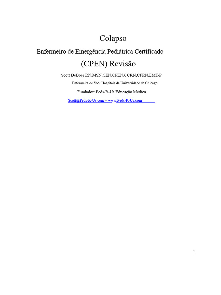 Revisão CPEN: Emergências Pediátricas | PDF | Coração | Ventrículo ...