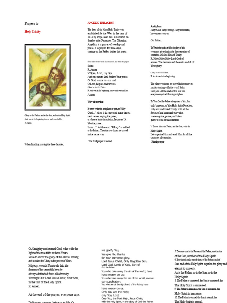 holy trinity prayer | PDF | God The Father | Trinity