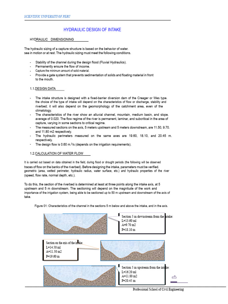 Hydraulic Design of Intake Structure | PDF | River | Applied And ...