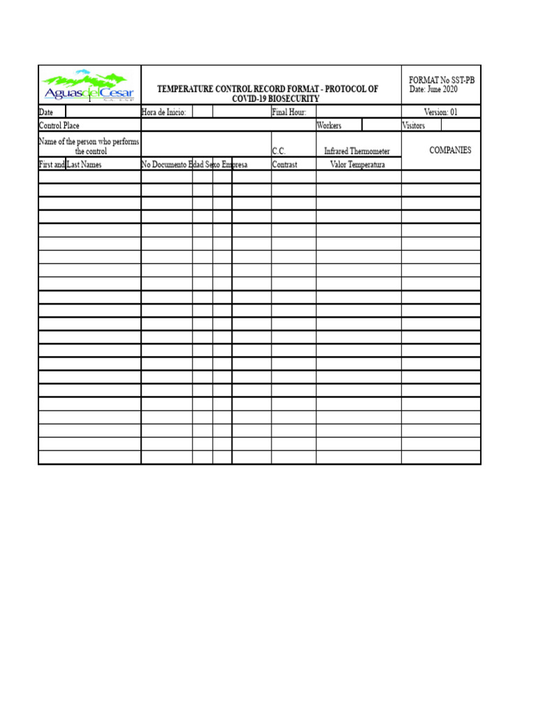 Temperature Control Format | PDF