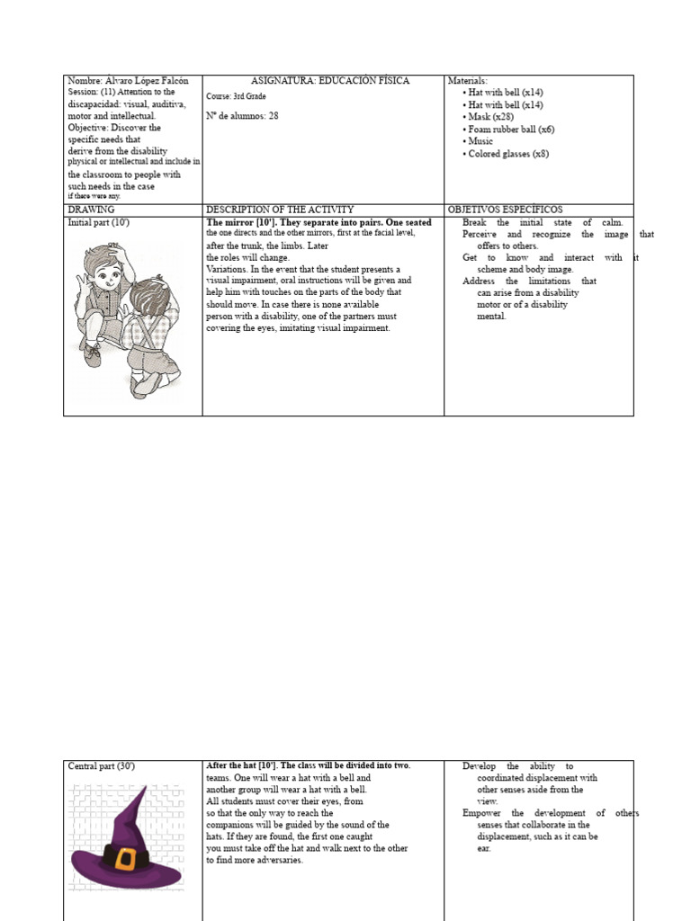 Physical Education. Didactic Unit To Work With People With Disabilities ...