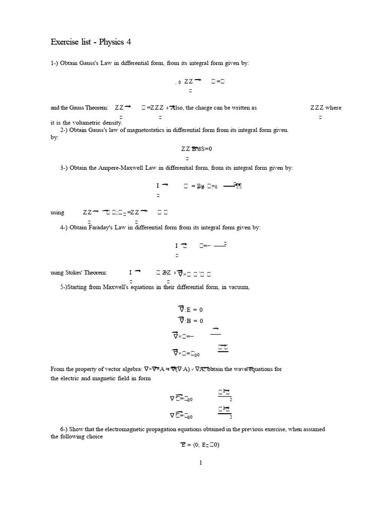 Maxwell's Equations and Electromagnetic Waves | PDF | Maxwell's ...