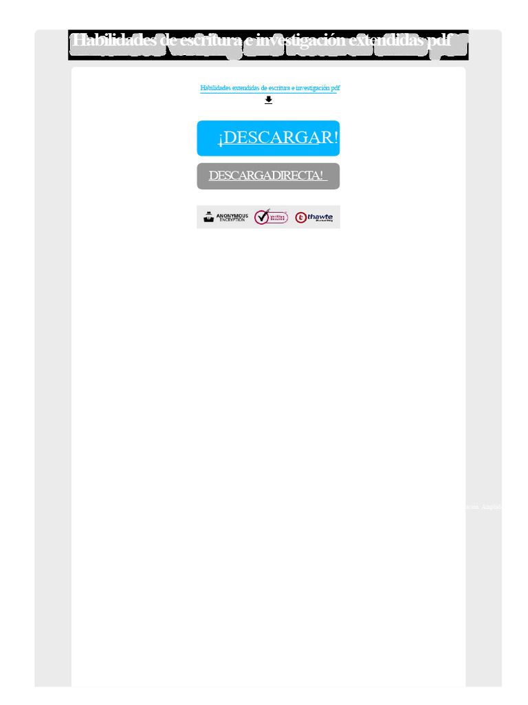 Habilidades de Escritura y Investigación Extendidas PDF | PDF | Sistema ...