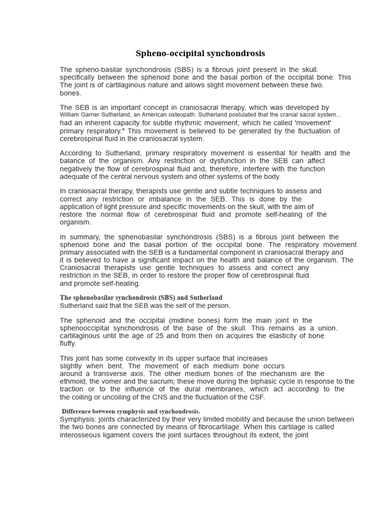 Understanding Spheno-Occipital Synchondrosis | PDF | Skull ...