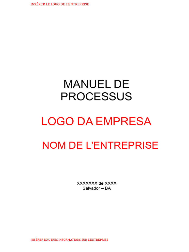 Manuel des Processus de l'Entreprise | PDF | Informatique