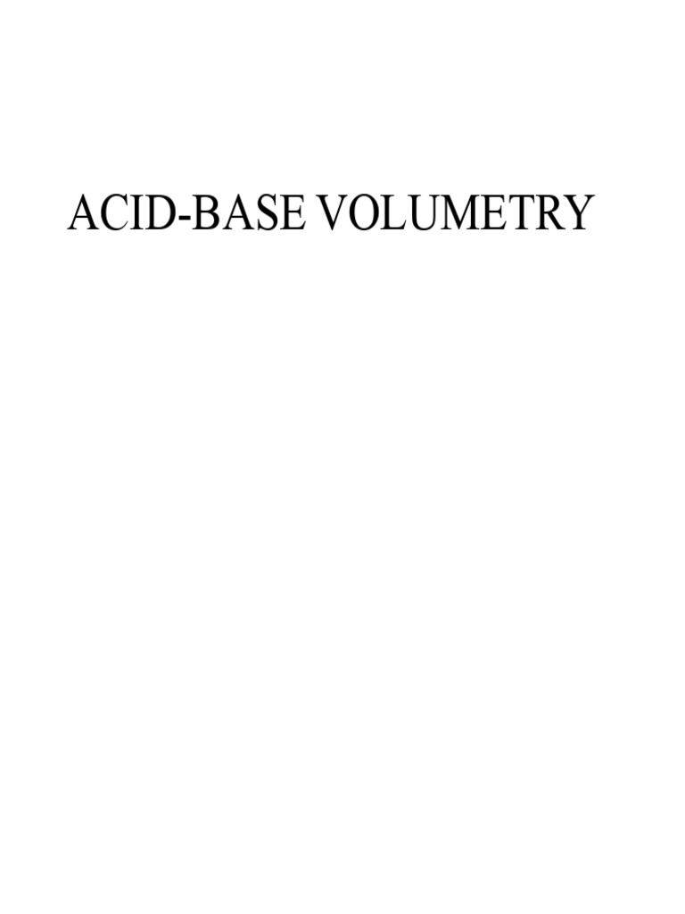 Acid-base | PDF | Titration | Chemistry