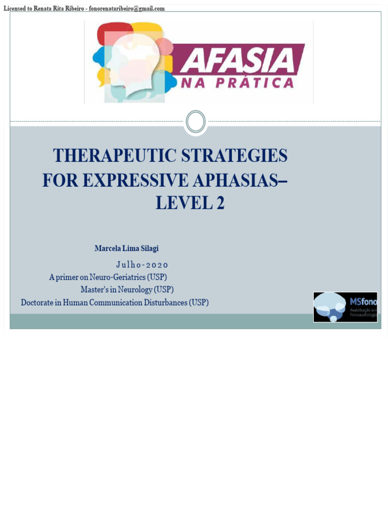 Material Class 13 - Therapeutic Strategies For Expressive Aphasia ...