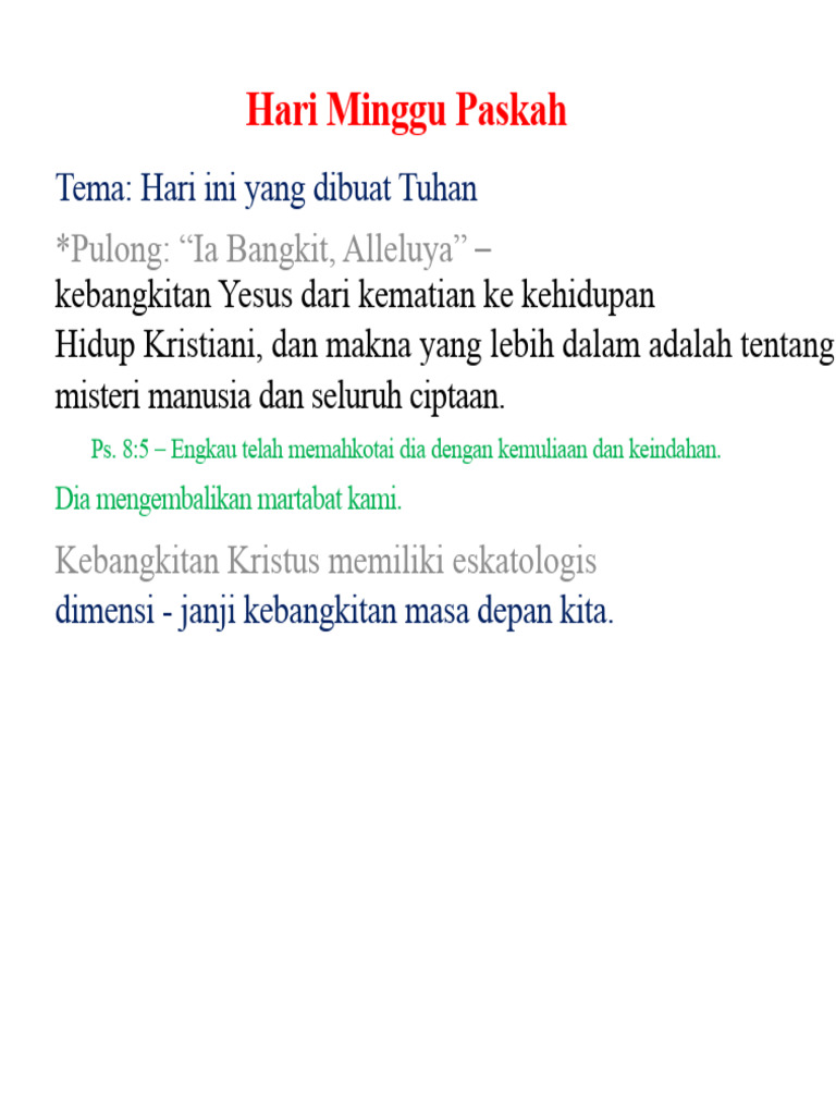 Tema dan Perayaan Paskah | PDF