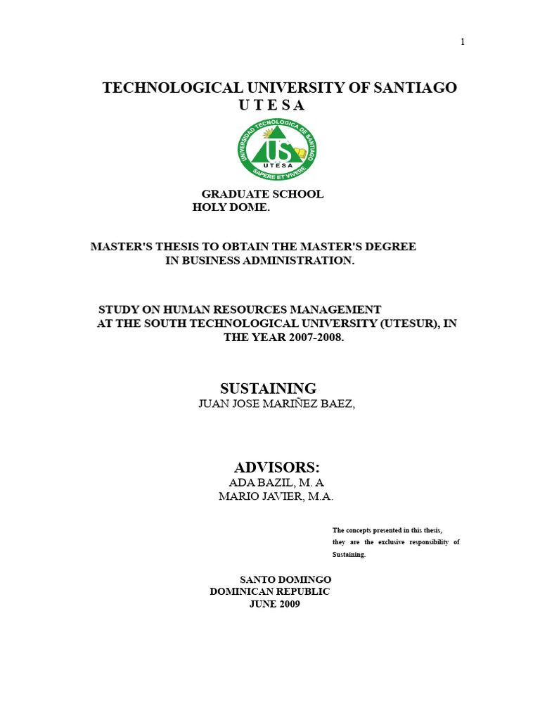 Thesis by Jua Jose of Master's Degree | PDF | Human Resources | Employment