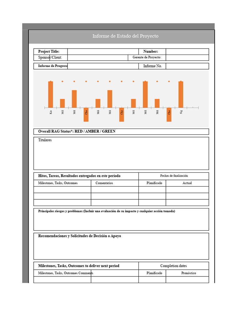 Plantilla de Informe de Estado del Proyecto - Excel.xlsx | PDF ...