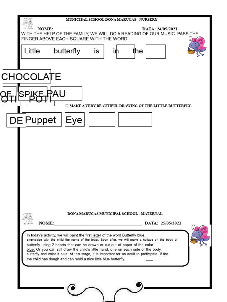 Butterfly Maternal Activities | PDF | Butterfly