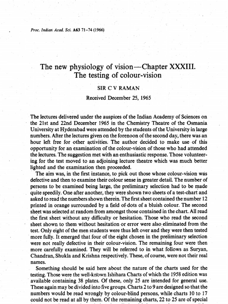 The New Physiology The Testing: of Vision-Chapter of Colour-Vision ...