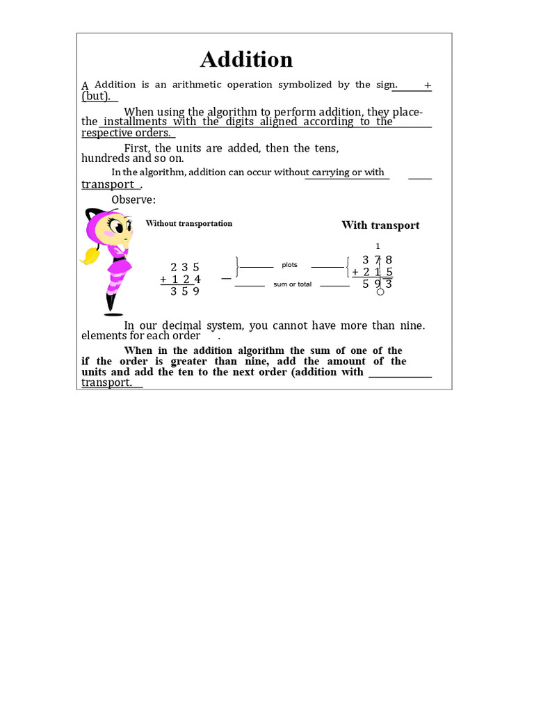 Addition With and Without Carry Rule Notebook | PDF