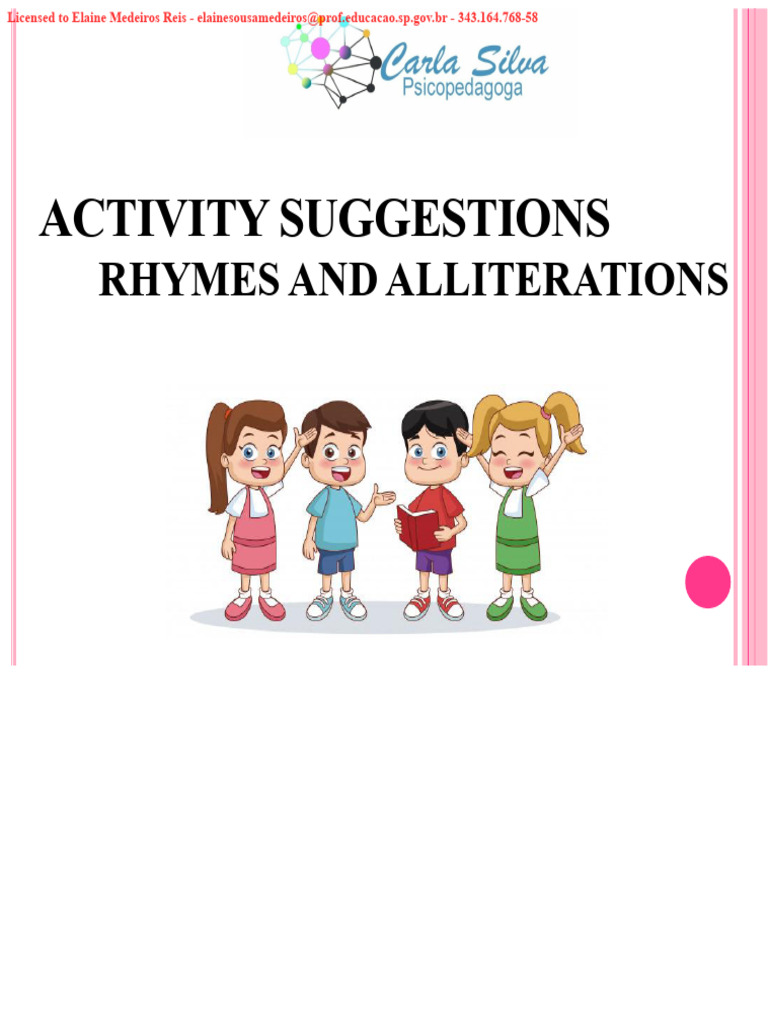 Activities Rhymes and Alliterations | PDF