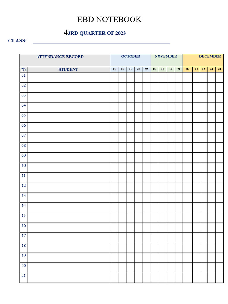 Notebook of The Ebd 4th Quarter 2023 | PDF