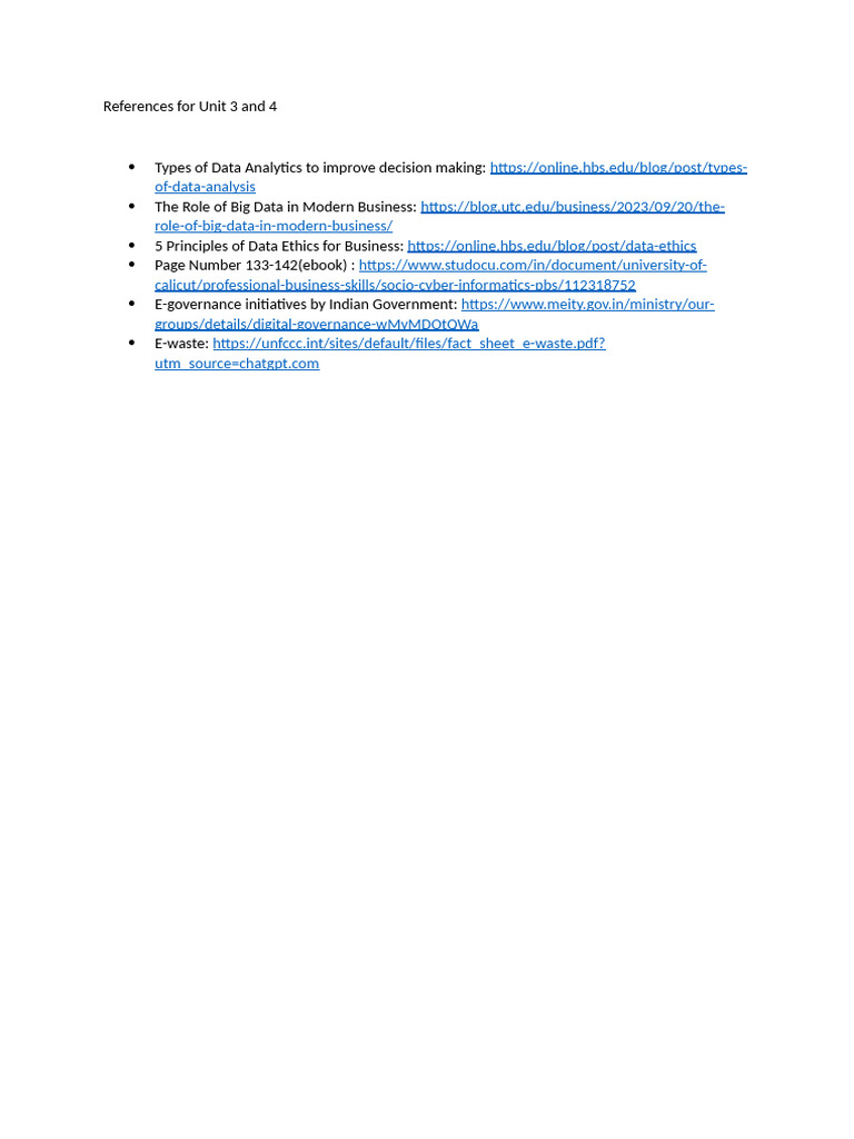 References for Unit 3 and 4 Professional Business Skills | PDF