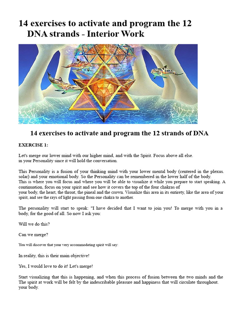 14 Exercises to Activate and Program the 12 Strands of DNA | PDF | Mind | Breathing