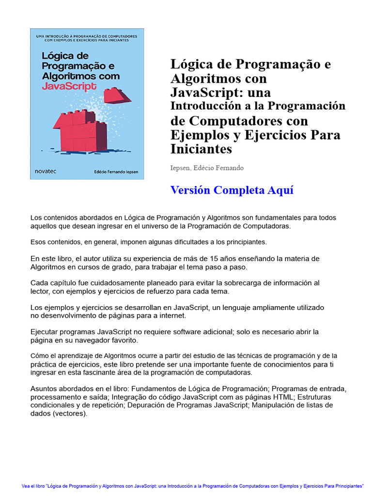 Lógica de Programação E Algoritmos Con Javascript: Una de Computadores ...
