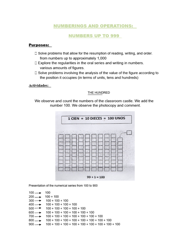Understanding Numbers Up to 999 | PDF