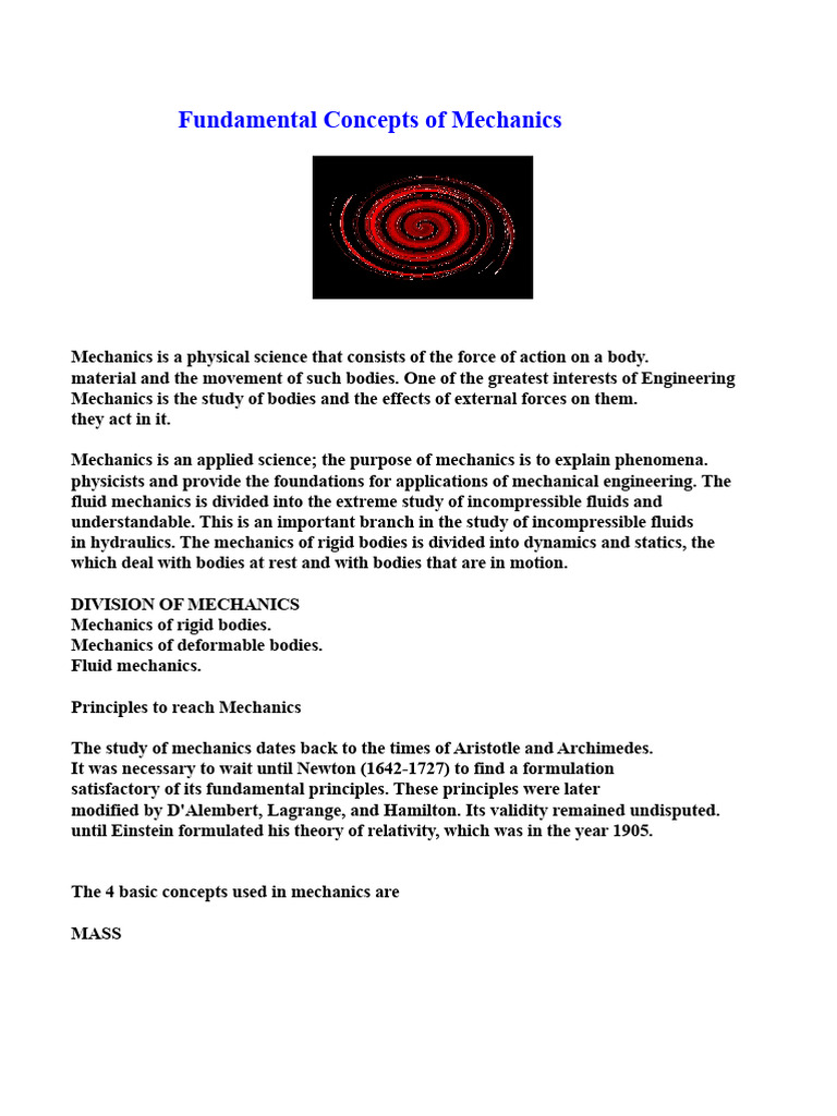 Mechanics: Principles and Concepts Explained | PDF | Force | Mechanics
