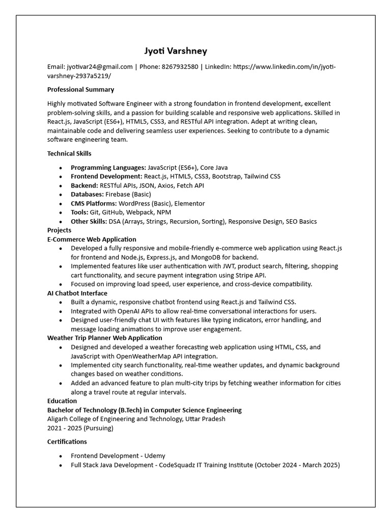 Download Resume+(1) | PDF | Java Script | Web Application