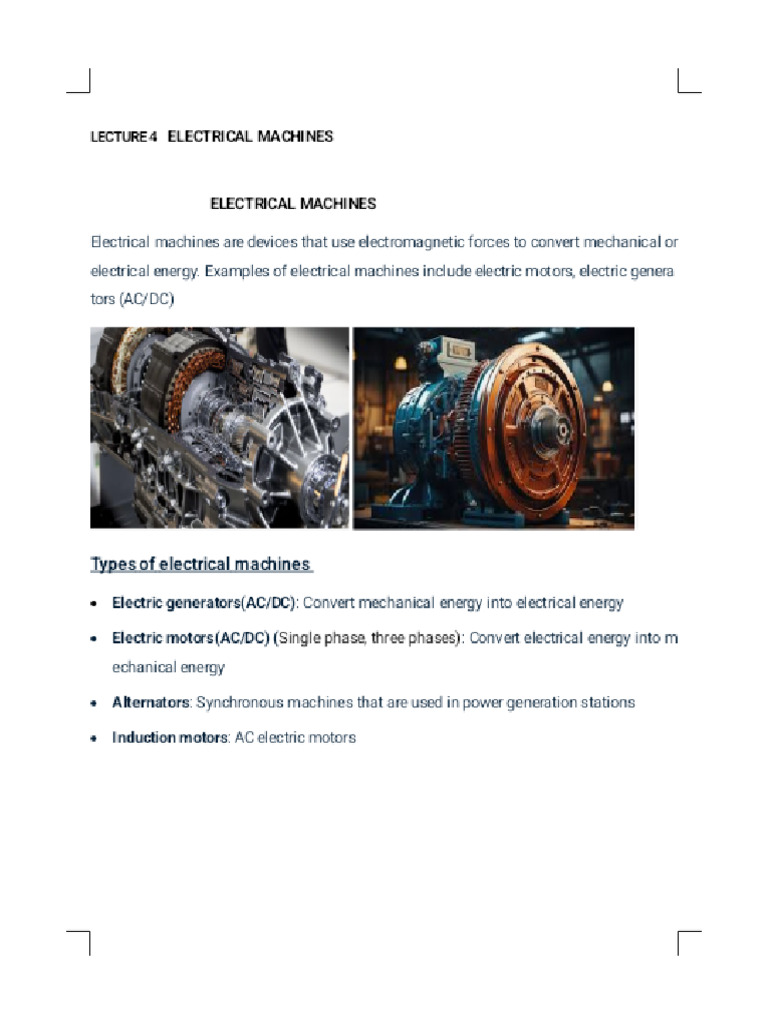 Lecture 1 Electrical Machines - Phoenix | PDF