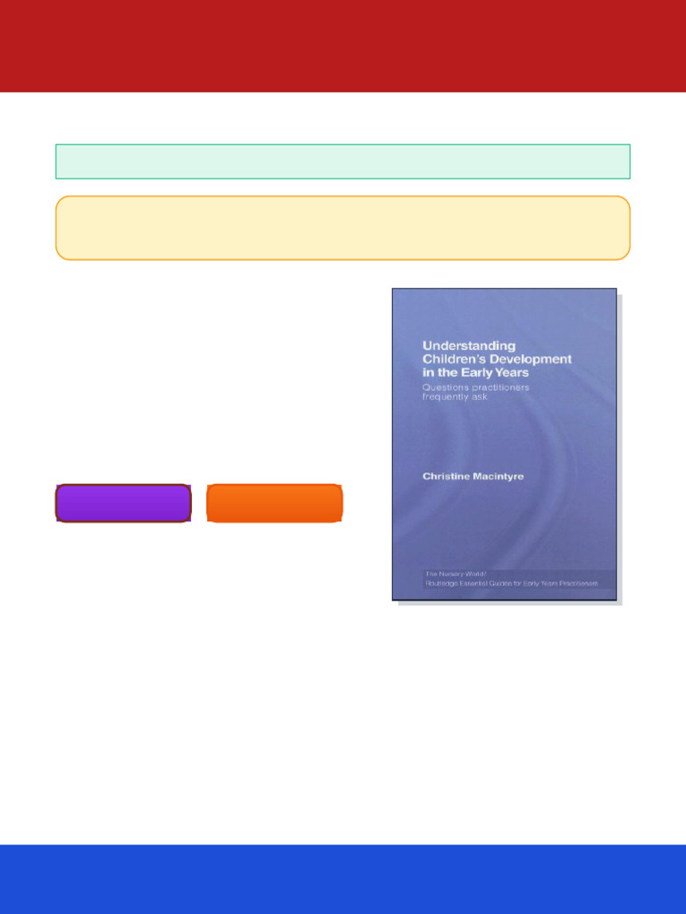 Understanding Children s Development in the Early Years Questions ...