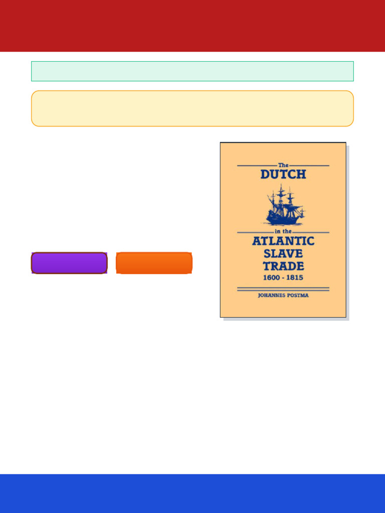 The Dutch in the Atlantic Slave Trade 1600 1815 Johannes Postma ebook ...