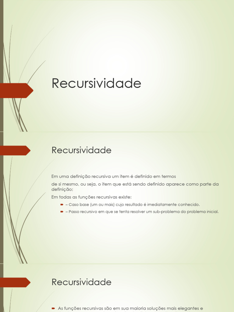 Entendendo Recursividade em Programação | PDF | Recursão | Programação ...