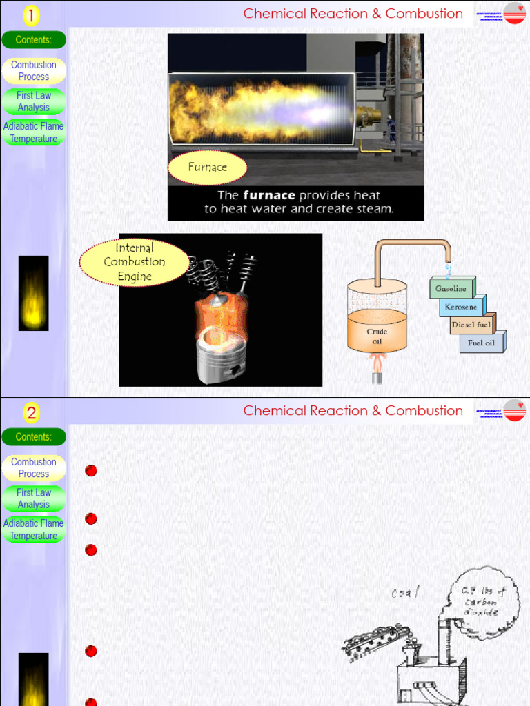 Combustion Process and Chemical Reactions | PDF | Combustion ...